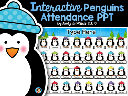 Interactive Attendance PowerPoint (Penguins) | Teaching Resources