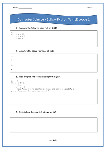 OCR A452 Practical Investigation PYTHON ITERATION (LOOPS) | Teaching ... OCR A452 Practical Investigation PYTHON ITERATION (LOOPS) | Teaching ...