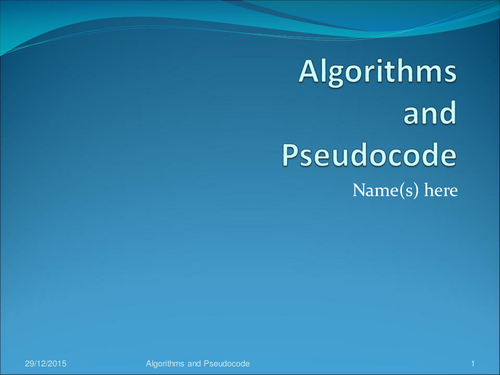 OCR A452 GCSE Practical Investigation THEORY Algorithms (Flowcharts ... OCR A452 GCSE Practical Investigation THEORY Algorithms (Flowcharts ...