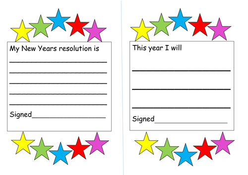 new years resolution sheets | Teaching Resources
