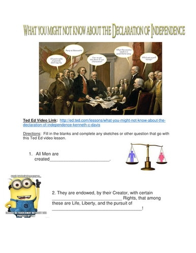 Declaration of Independence Ted Talk SketchNotes | Teaching Resources