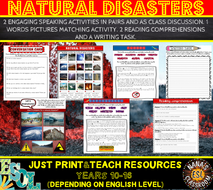 NATURAL DISASTERS (ESL): Speaking, Reading and Writing Practice ...