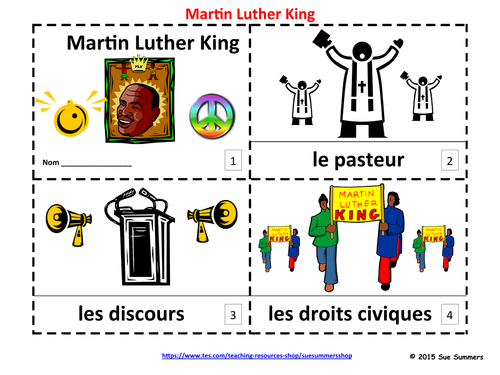French Martin Luther King 2 Emergent Reader Booklets | Teaching Resources