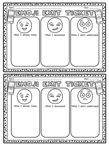 Emoji Exit Tickets by TeachersResourceForce - Teaching Resources - TES