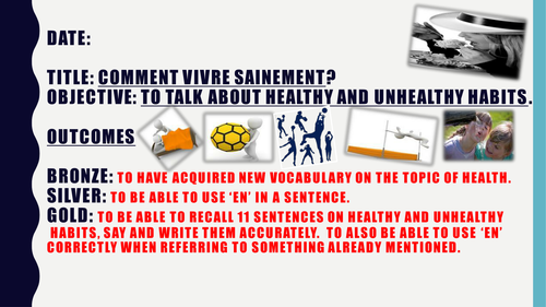 Healthy living in French (KS3) | Teaching Resources