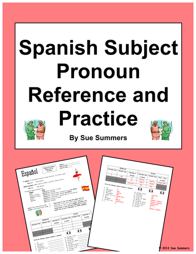 Spanish Subject Pronouns Reference and Practice | Teaching Resources