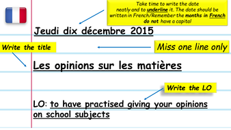 Opinions and reasons on school subjects in French | Teaching Resources