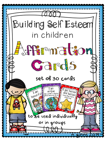 SELF ESTEEM POSITIVE AFFIRMATION CARDS for SEN, Social Skills ...