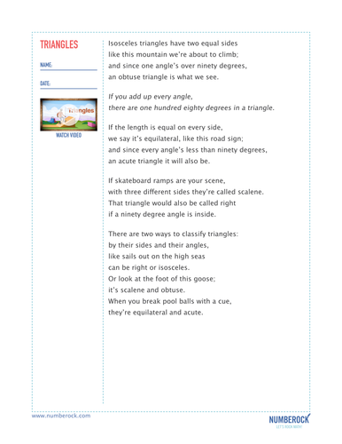 Types of Triangles: Musical Lesson | Teaching Resources