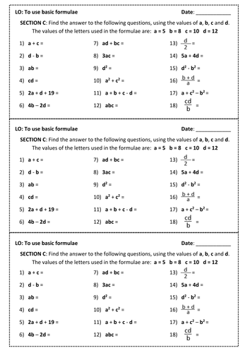 Year 6: Algebra Unit of Work – Week 1 of 2 | Teaching Resources