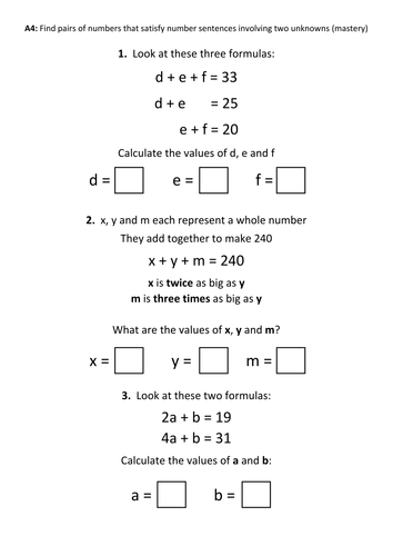 Year 6: Algebra Unit of Work – Week 1 of 2 | Teaching Resources
