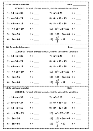 Year 6: Algebra Unit of Work – Week 1 of 2 | Teaching Resources