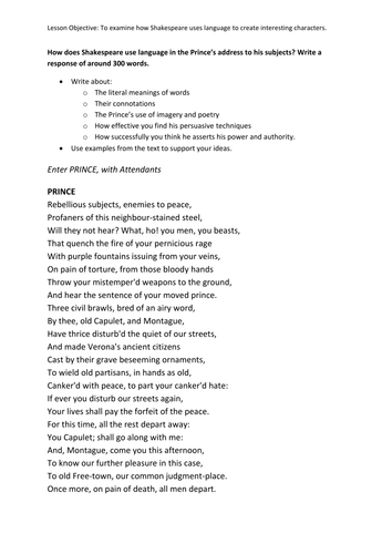 Romeo and Juliet | Teaching Resources