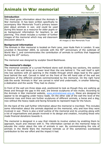 Animals in War primary lesson plan and resources | Teaching Resources