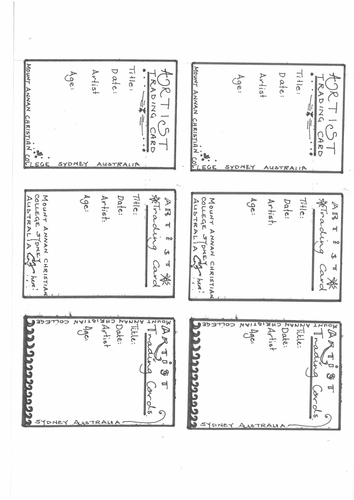 Artist Trading Cards | Teaching Resources