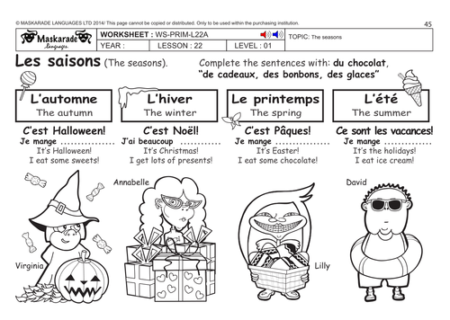FRENCH - HEALTH & BODY - Y3-Y4: The seasons | Teaching Resources