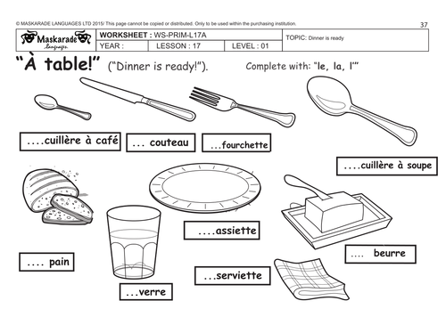 FRENCH – FOOD - Y3-Y4: Dinner is ready! À table! | Teaching Resources