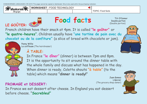FRENCH – FOOD - Y3-Y4: Dinner is ready! À table! | Teaching Resources