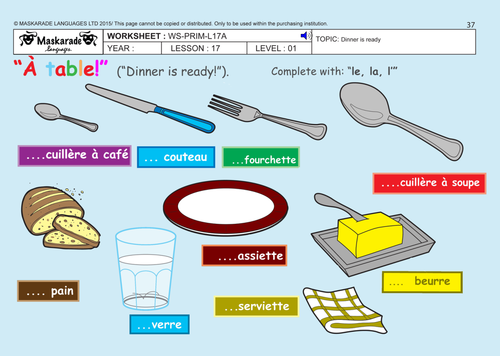 FRENCH – FOOD - Y3-Y4: Dinner is ready! À table! | Teaching Resources