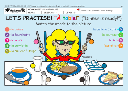 FRENCH – FOOD - Y3-Y4: Dinner is ready! À table! | Teaching Resources