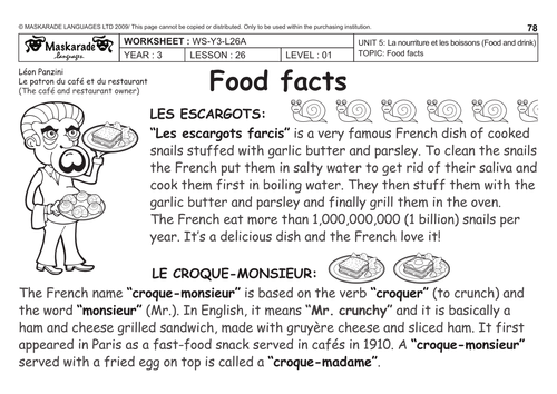 FRENCH – FOOD - Y3-Y4: Drinks and dishes/ Les boissons/ Les plats by ...