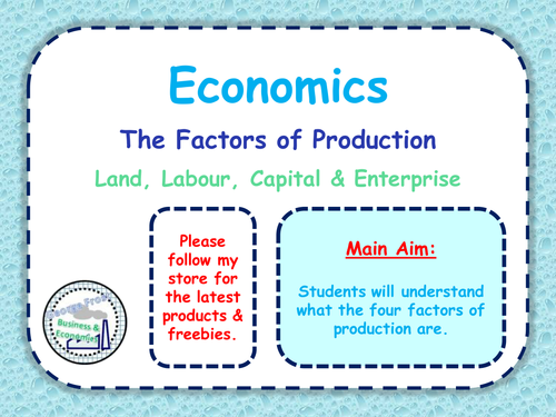 Factors of Production - Microeconomics - PPT & Worksheet - GCSE & AS ...