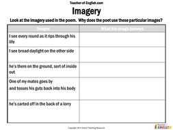 Remains by Simon Armitage | Teaching Resources