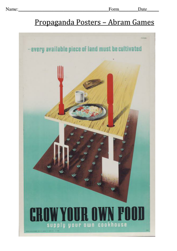 World War 2 Art & History SOW - Propaganda, Printmaking & Drawing Cross ...