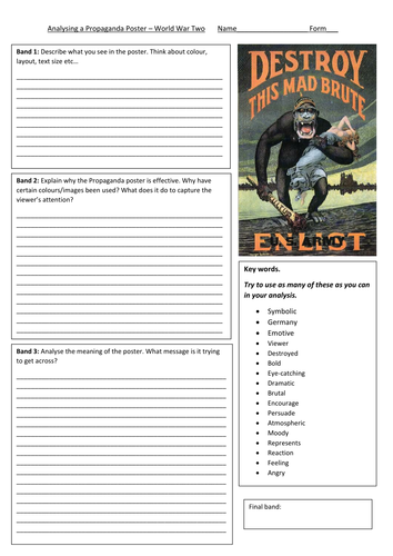 World War 2 Art & History SOW - Propaganda, Printmaking & Drawing Cross ...