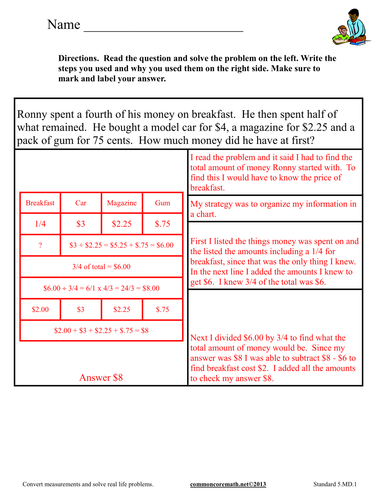 Fifth Grade Measurement and Data - NCCS Math 5.MD.1 | Teaching Resources