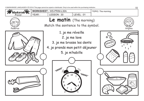 FRENCH – FRIENDS & ACTIVITIES - Y3-Y4: Daily routine/ Les activités du ...