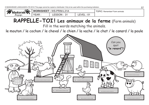 FRENCH – FRIENDS & ACTIVITIES - Y3-Y4: Farm and zoo animals/ Les ...