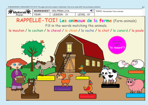FRENCH – FRIENDS & ACTIVITIES - Y3-Y4: Farm and zoo animals/ Les ...