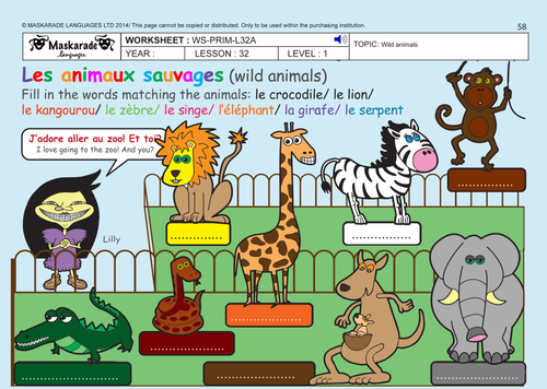 FRENCH – FRIENDS & ACTIVITIES - Y3-Y4: Farm and zoo animals/ Les ...