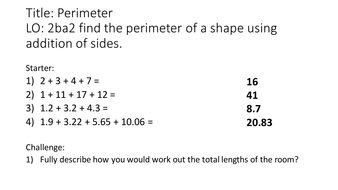 Area and Perimeter Year 7 | Teaching Resources