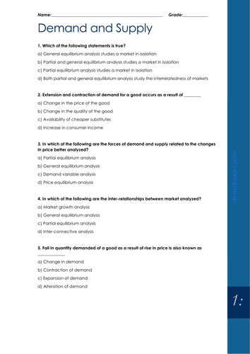 Economics revision worksheets | Teaching Resources