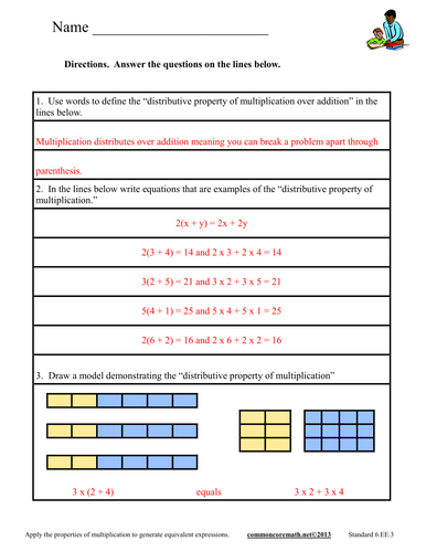 Use Properties of Operations to Create Equivalent Expressions, Full ...
