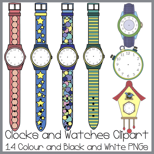 Clocks and Watches Clipart | Teaching Resources