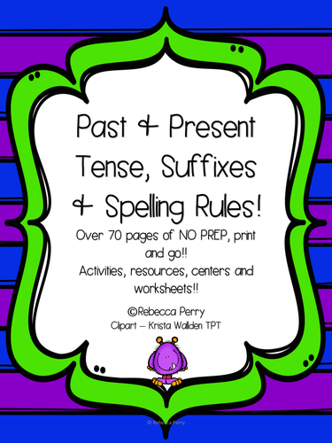 Past & Present Tense, Suffixes - NO PREP - Resources, Worksheets, Early ...