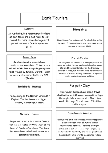 Dark Tourism | Teaching Resources