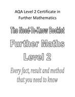AQA Further Maths Level 2: Need to Know booklet | Teaching Resources