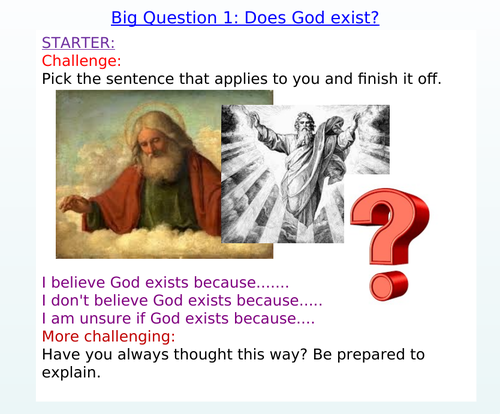 Existence of God | Teaching Resources