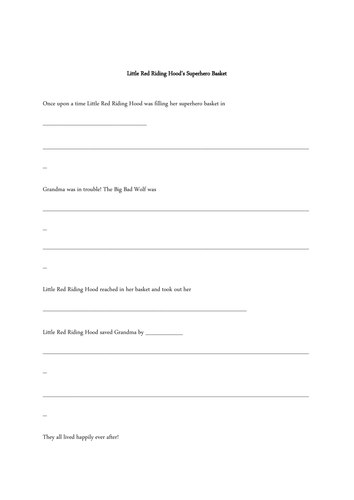 Little Red and Honestly, Little Red Riding Hood was Rotten! Writing own ...