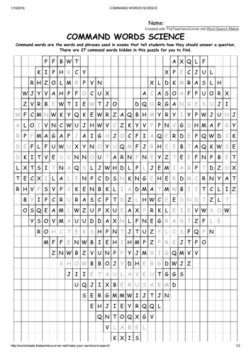 SCIENCE COMMAND WORDS ACTIVITIES FOR NEW GCSE | Teaching Resources