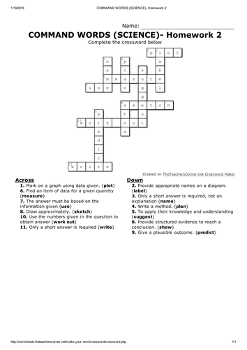 SCIENCE COMMAND WORDS ACTIVITIES FOR NEW GCSE | Teaching Resources