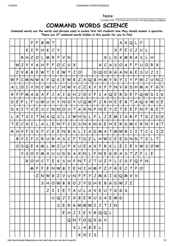 SCIENCE COMMAND WORDS ACTIVITIES FOR NEW GCSE by patricia_brooks ...