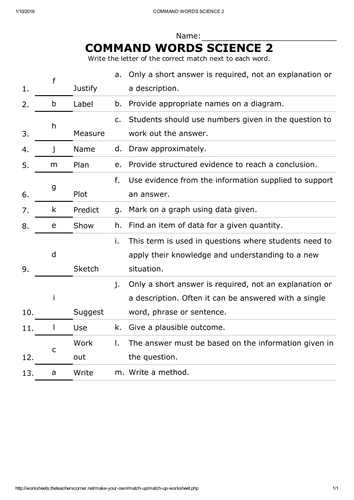 SCIENCE COMMAND WORDS ACTIVITIES FOR NEW GCSE | Teaching Resources SCIENCE COMMAND WORDS ACTIVITIES FOR NEW GCSE | Teaching Resources