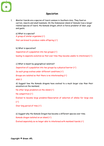 GCSE Biology Answer sheets | Teaching Resources
