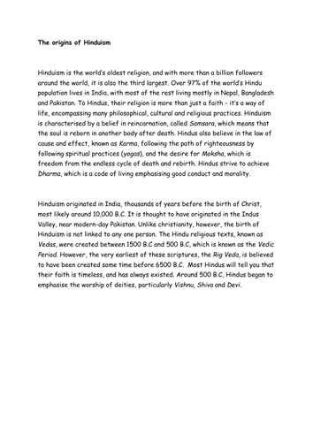 Hinduism | Teaching Resources