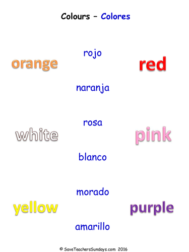 Colours in Spanish KS2 worksheets, activities and flashcards | Teaching ...